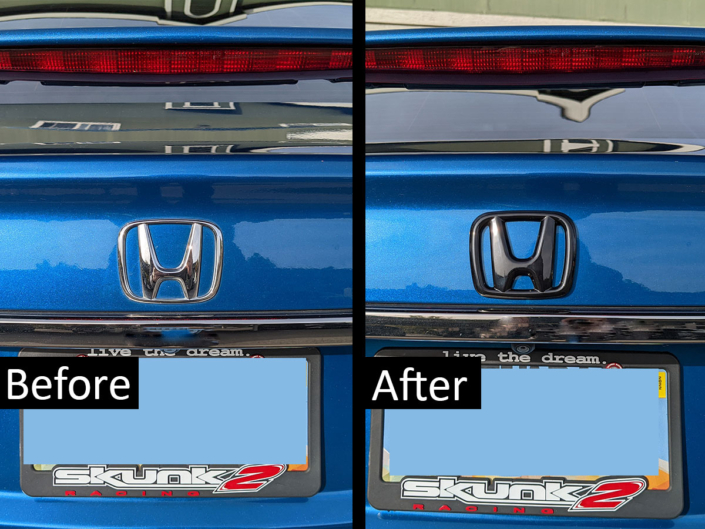 Honda H Emblem Overlay Black 3 Pcs Set